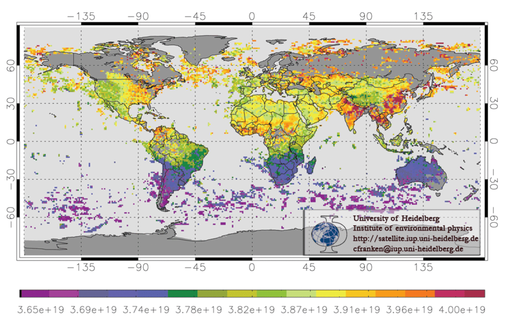 ESA - Global atmospheric methane distribution measured by SCIAMACHY ESA - Global atmospheric methane distribution measured by SCIAMACHY