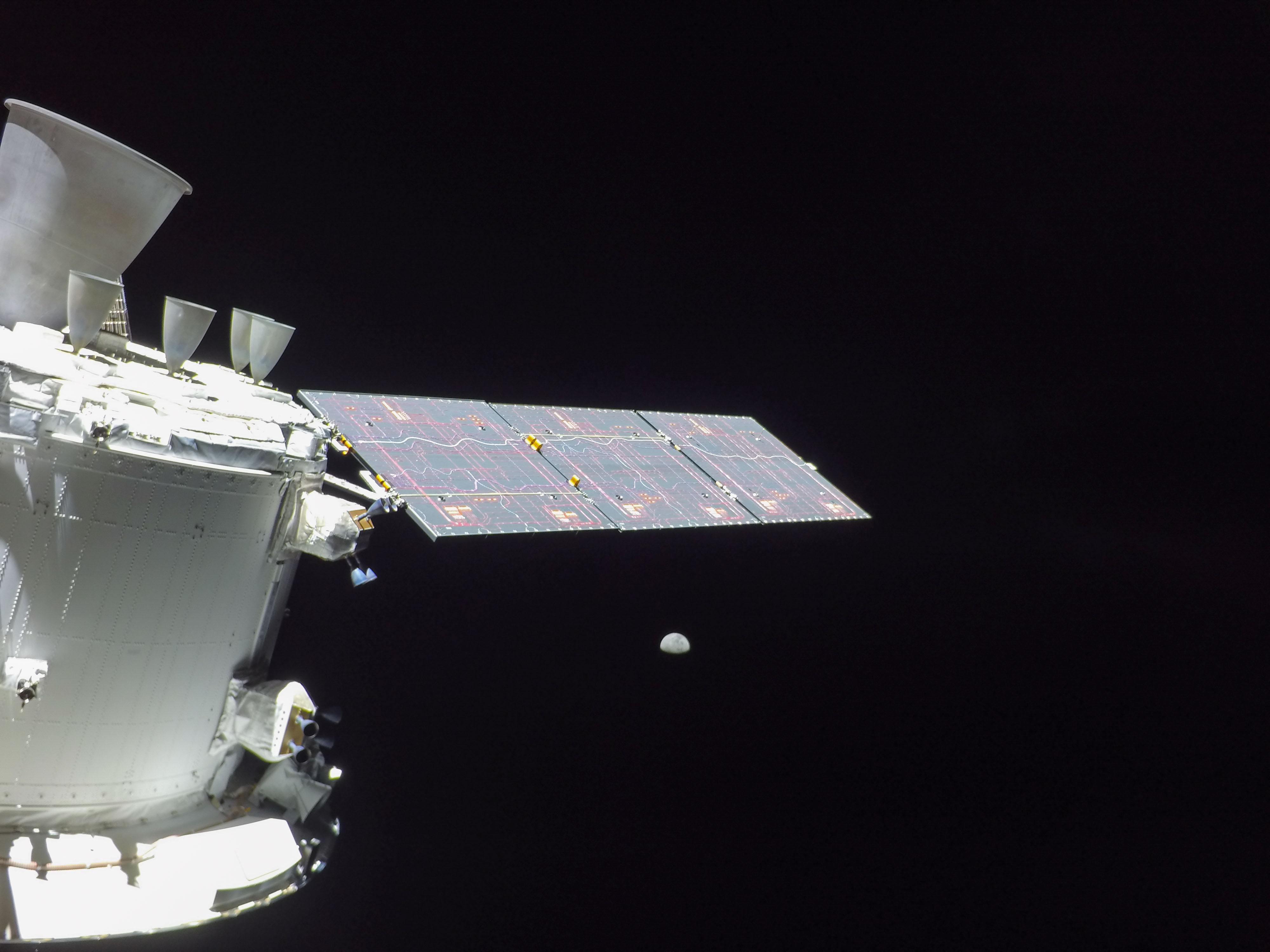 ESA - European Service Module and a distant Moon